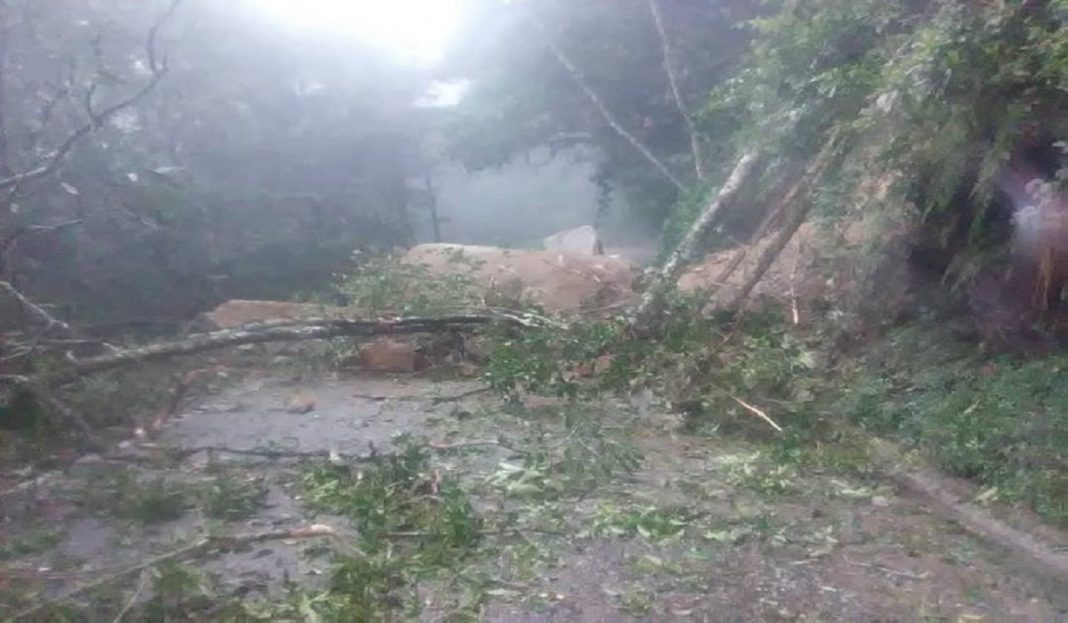 Vía de Choroní cerrada por deslizamiento de tierra tras fuertes lluvias